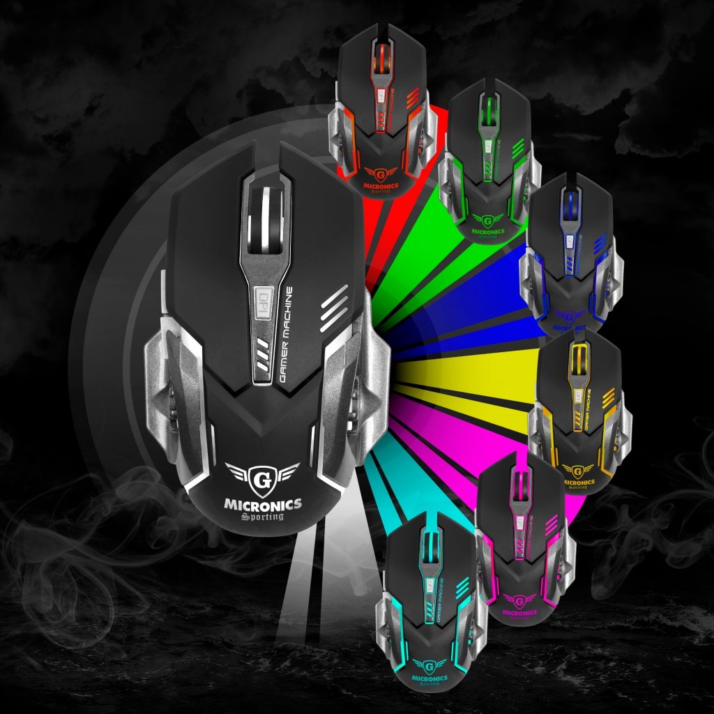 Mouse usb led gamer 6 botones SPORTING - MIC M838 MICRONICS | Blue ...