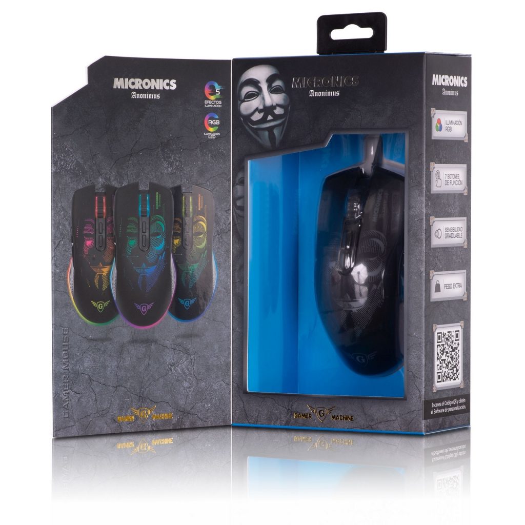 Mouse Gamer led USB ANONIMUS MIC-GM859 Micronics | Blue Planet Technology