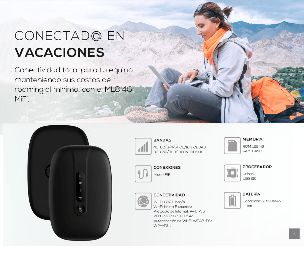 Router portatil WIFI CHIP LOGIC ML8 MIFI 4G | Blue Planet Technology