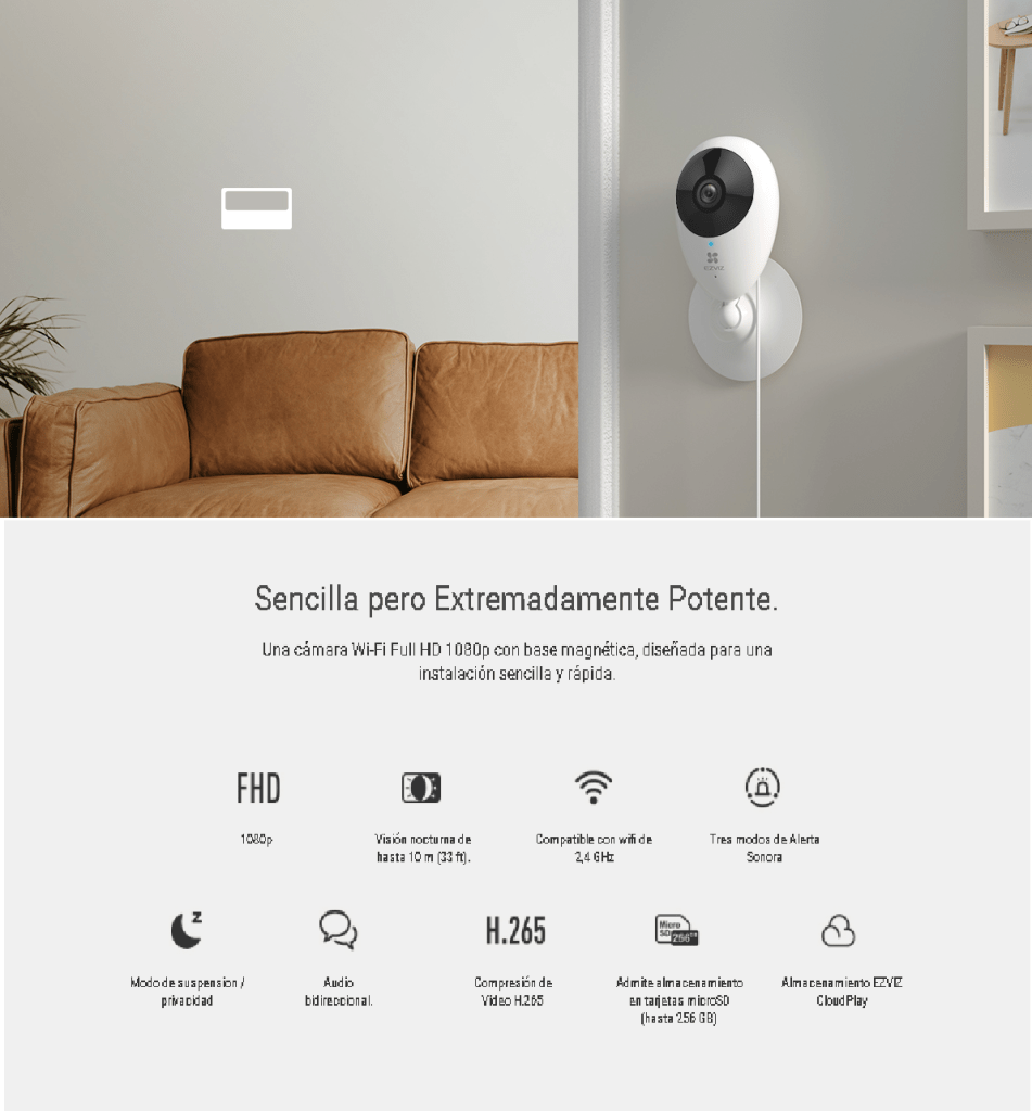 CAMARA DOMO IP WIFI 2MP EZVIZ CS-C2C-A0-1E2WF LENTE 4MM IR 10M | Blue ...